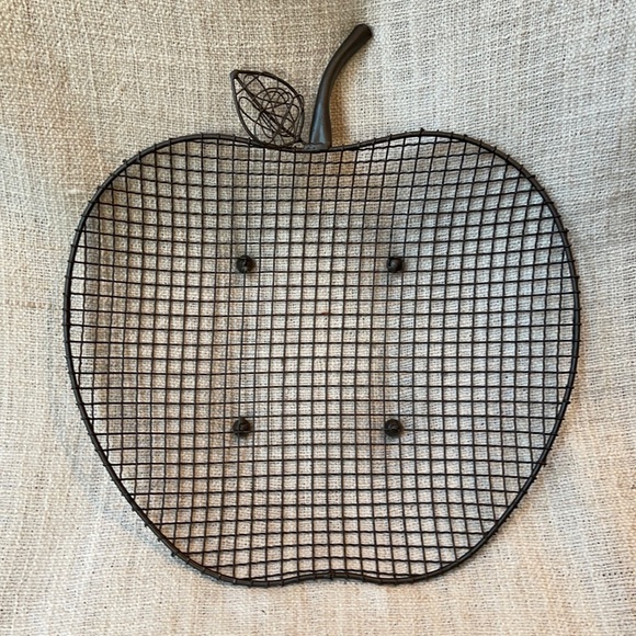 Source Unknown | Accents | Farmhouse Wire Basket Black Metal Wire Apple ...